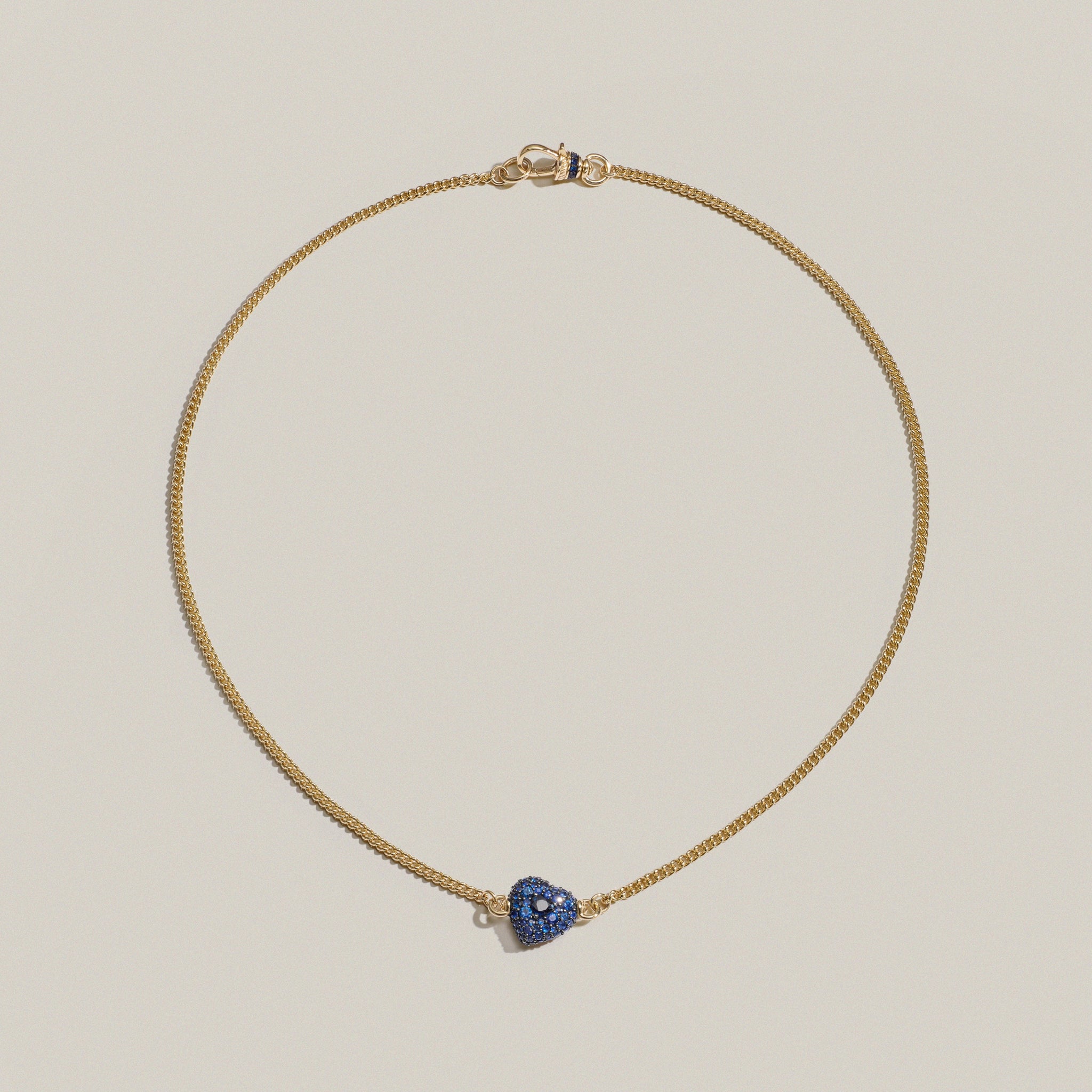 Sapphire heart necklace. Modern sapphire jewellery from fine jeweller ...
