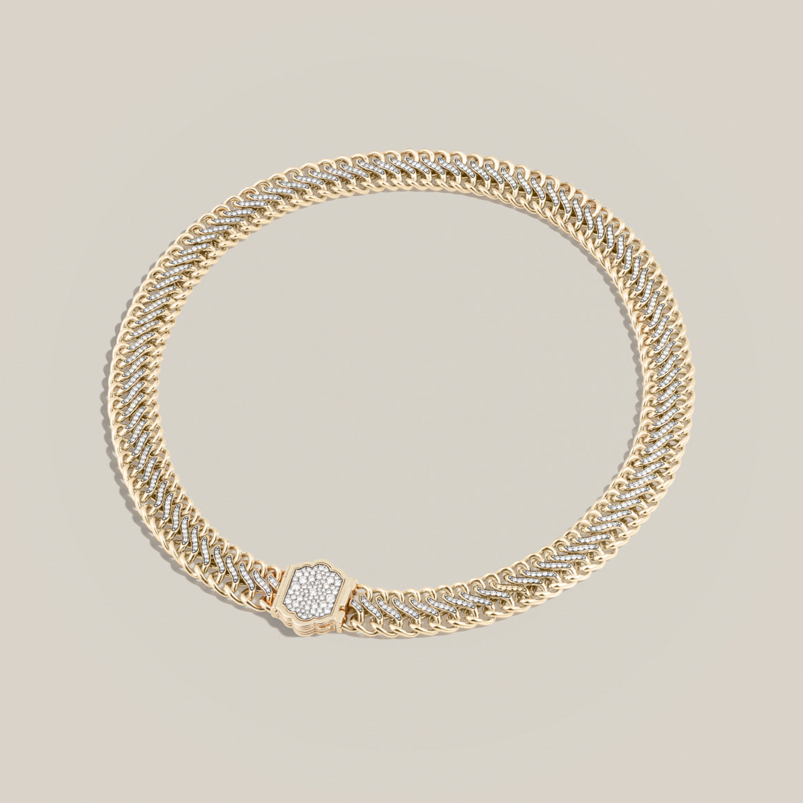 Medusa Double Diamond Necklace. Statement Gold Jewellery, Lucy Delius