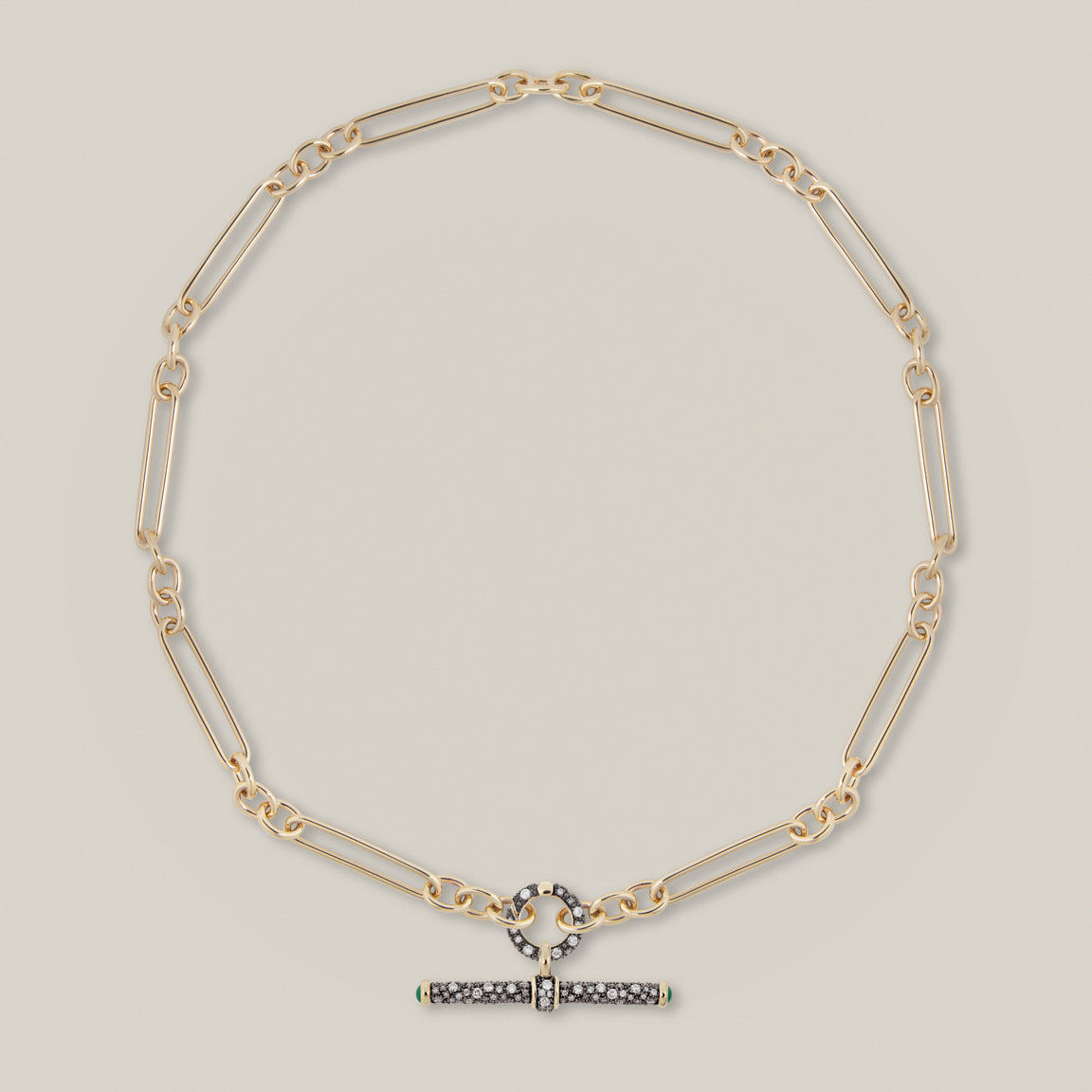 Diamond Pave T-Bar Trombone Chain Necklace. Watch Chain Necklaces, Lucy ...